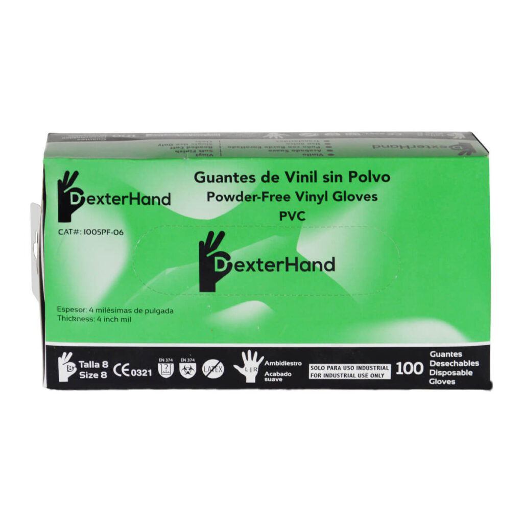 Dexterhand 1005PF Caja con 100 Guantes de Vinil sin polvo - Mayoreo de ...